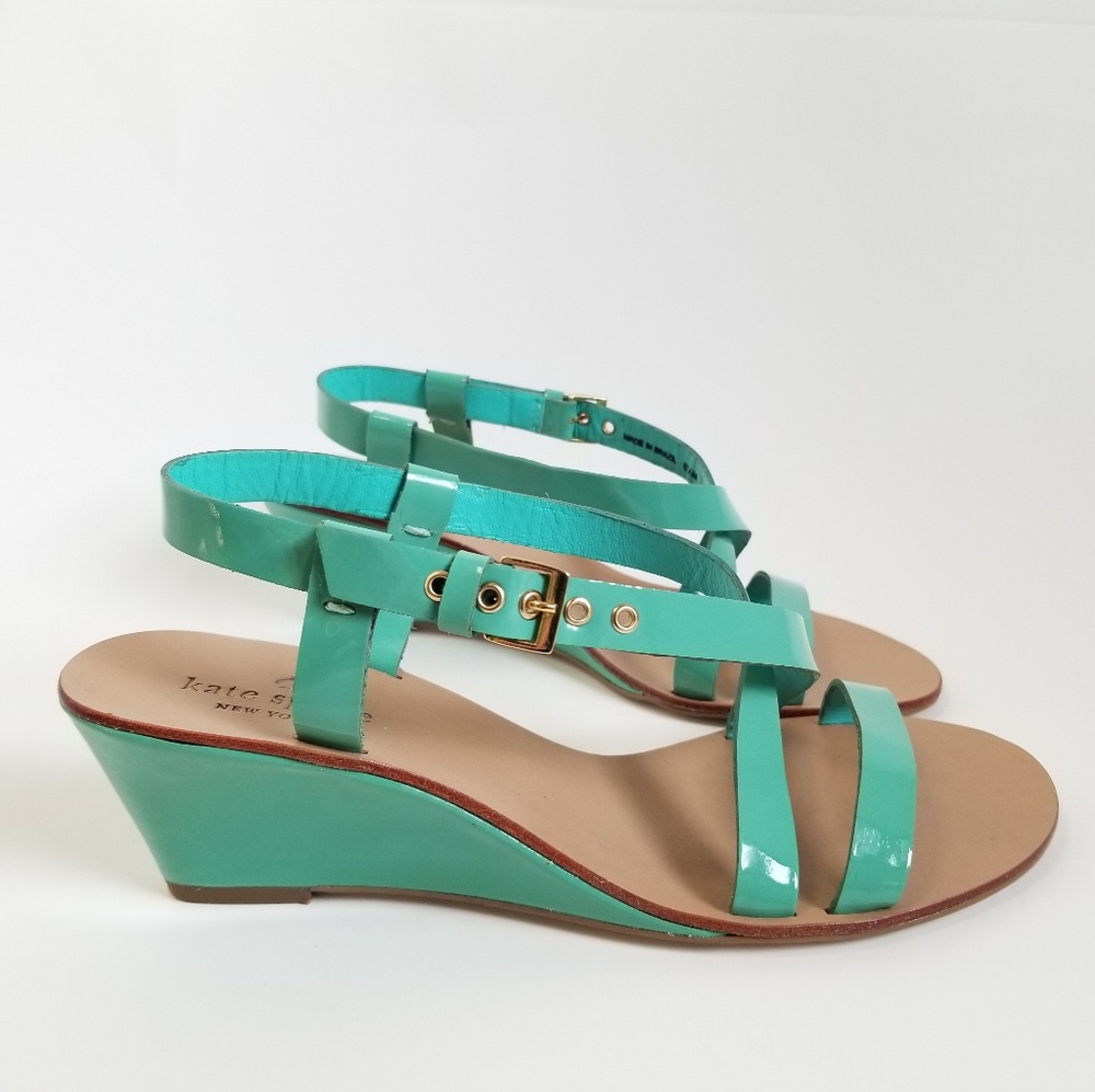 Kate Spade Turquoise Patent Leather Sandals - Gem
